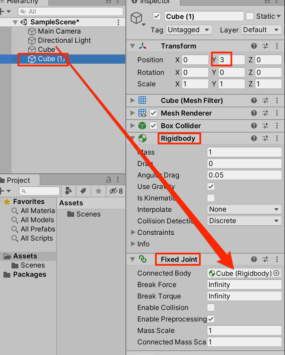 Unity FixedJoint | ジョイタスネット